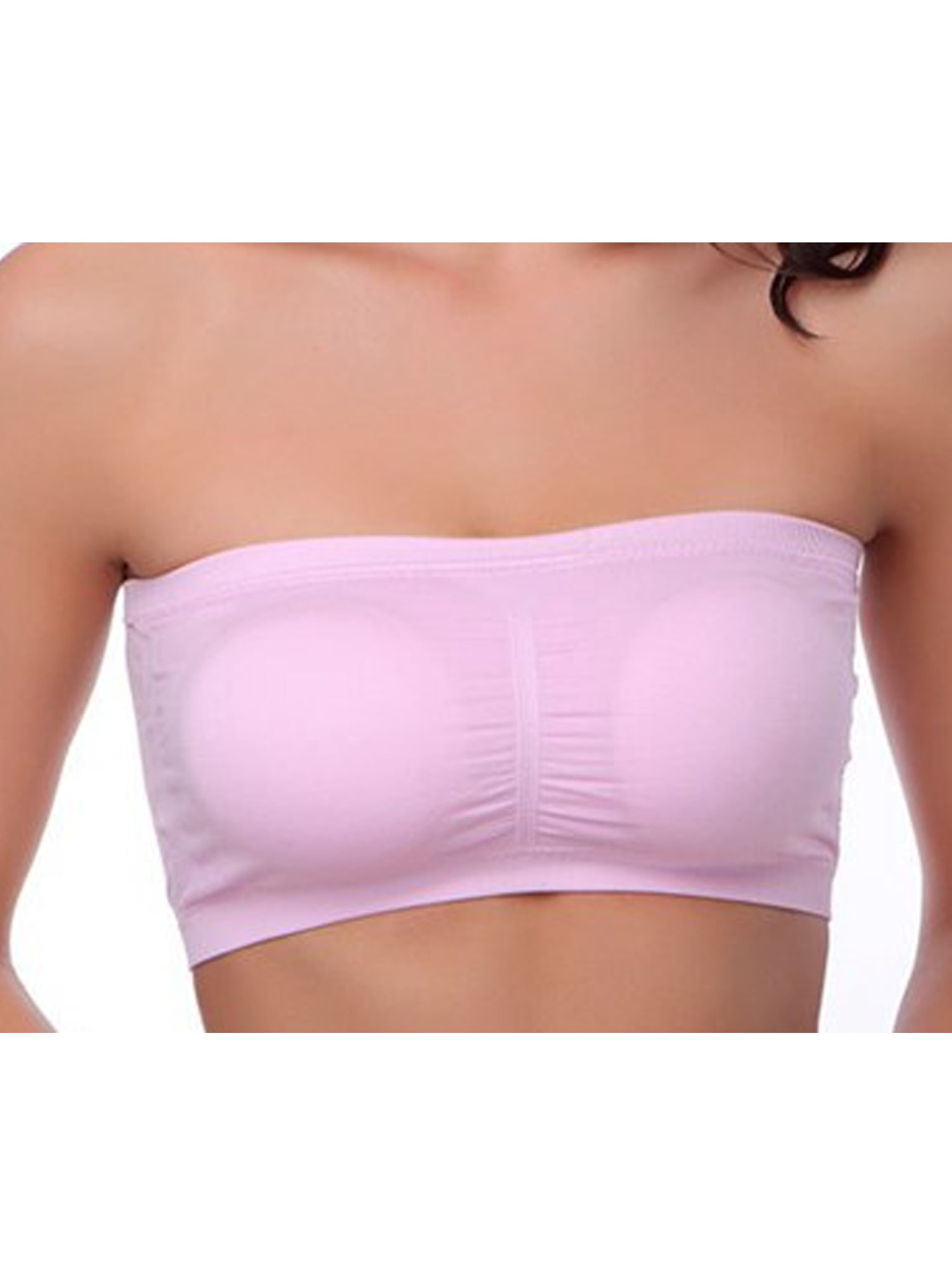 Amiliee Double Layers Plus Size Strapless Bra Bandeau Tube Removable