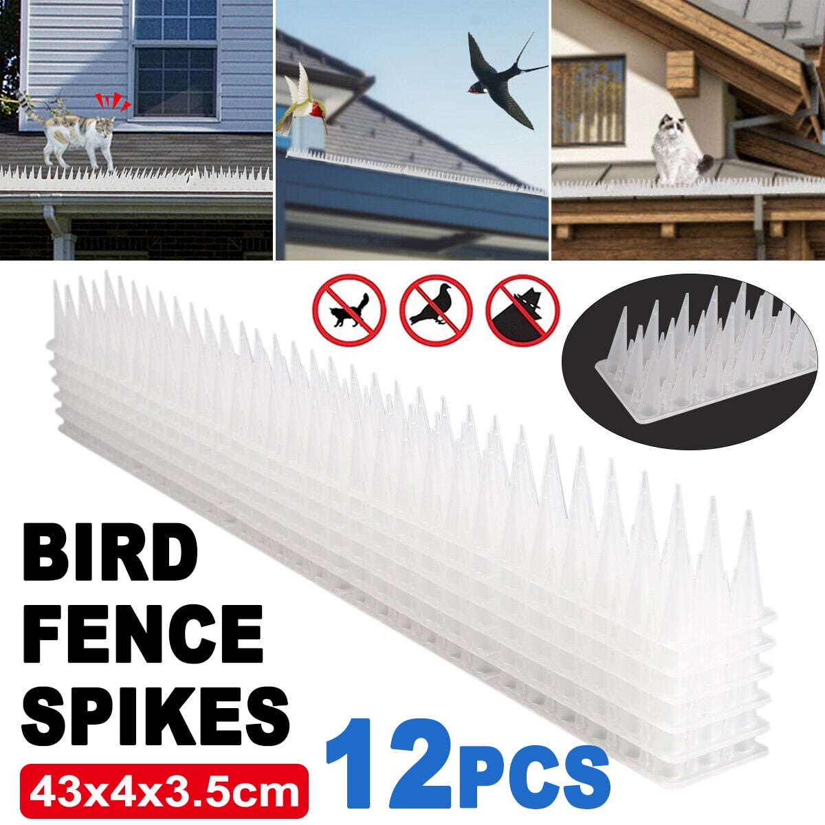 Starsish Anti Climb Birds Fence Spikes, 5M Wall Defender Burglars Cats ...
