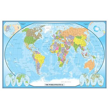24x36 World Classic Elite Wall Map Mural Poster - Folded - Walmart.com