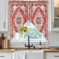 Bohemia Red Turkish Pattern Swag Curtain Valance for Window 2 Panels ...
