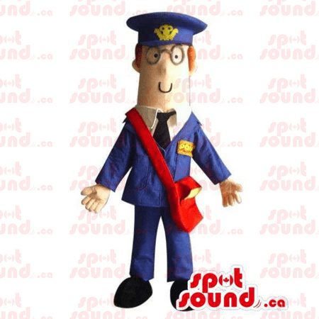Cartoon Character SPOTSOUND Mascot Dressed In Postman Clothes And ...