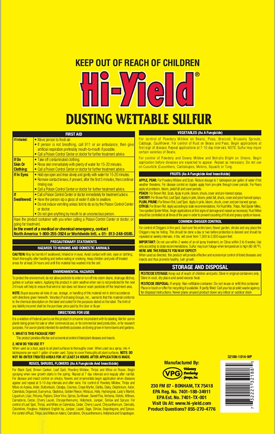 Hi-Yield (32188) Dusting Wettable Sulfur (4 lb.)
