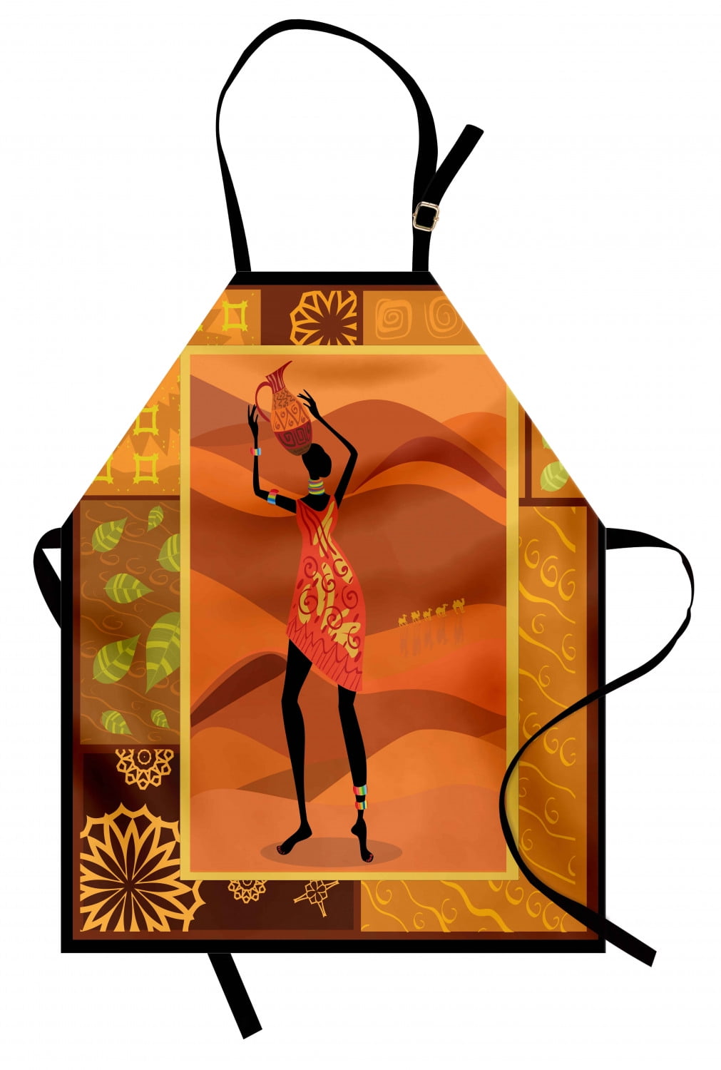 African Woman Apron Frame with Natural Autumn Elements Native Girl with ...