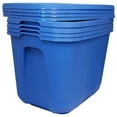 HOMZ 10 Gallon Heavy Duty Plastic Storage Container, Capri Blue (4 Pack ...