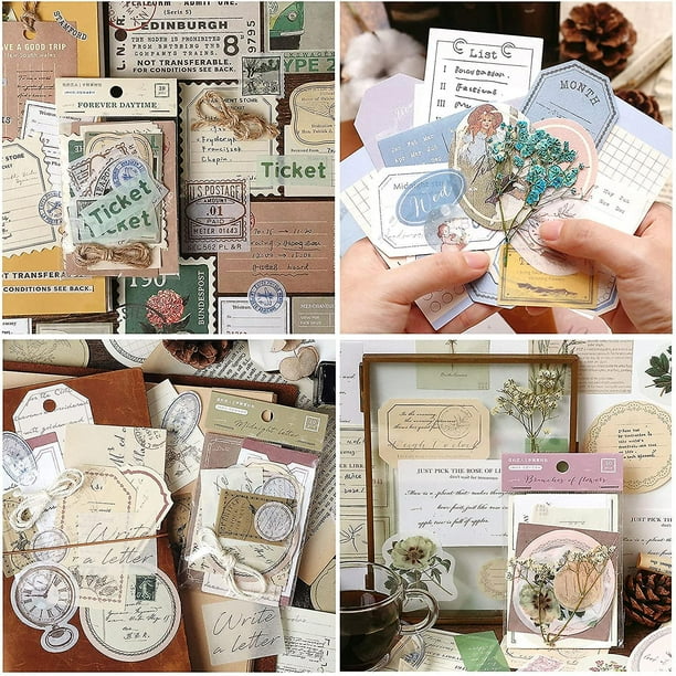 120 Piece Vintage Scrapbook Stickers, Antique Stickers Parchment Old ...