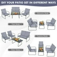 Costway 4-Piece Metal Patio Furniture Chat Set Outdoor Conversation ...