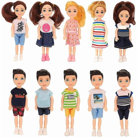10 Sets 5 Inch Mini Dolls, 5 Pieces Boy Dolls and 5 Pieces girl Dolls ...