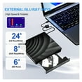External Blu-Ray Optical Drive USB 3.0 Portable 3D Reader CD DVD Player ...
