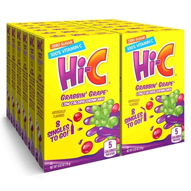 Hi-C Grabbin' Grape Sugar Free Drink Mix 8 CT, Pack -12 - Walmart.com