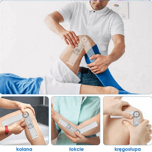 8 Pieces Goniometer Physiotherapy 360 Degree Rotation Protractor Physiotherapy PVC for ...