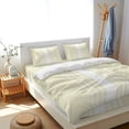 4 Piece Duvet Cover Set Full, White Striped on Yellow Soft Breathable ...