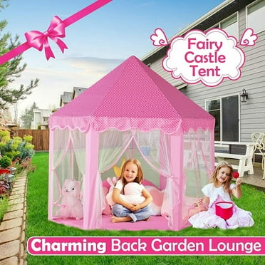 SHANNA Princess Castle Play Tent for Little Girls with LED Star Lights ...