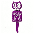 DESIGNICE Crimson with Heart Eyes - Cat Clock with Moving Heart Eye and ...