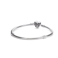 Pandora Moments Women's Sterling Silver Snake Chain Charm Bracelet with ...