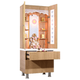 5' x 2' Natural Teak Finish Mandir with doors - Walmart.com
