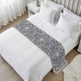 Bohemia Blue Flowers Pattern Bed Runner Twin Size Vintage Ethnic Style ...