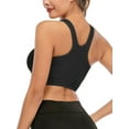 Dodoing Womens Zip Front Sports Bra With Removable Pads Post Surgery