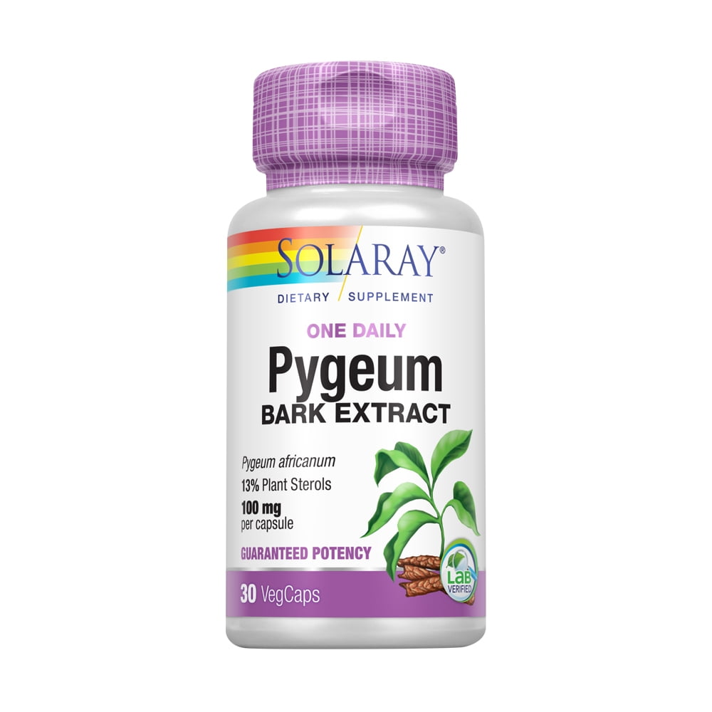Solaray Pygeum Bark Extract, One Daily 100mg | Healthy Prostate Support ...