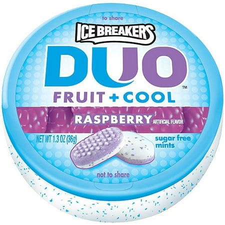 Ice Breakers Duo Fruit + Cool Raspberry Sugar Free Mints, 1.3 oz ...