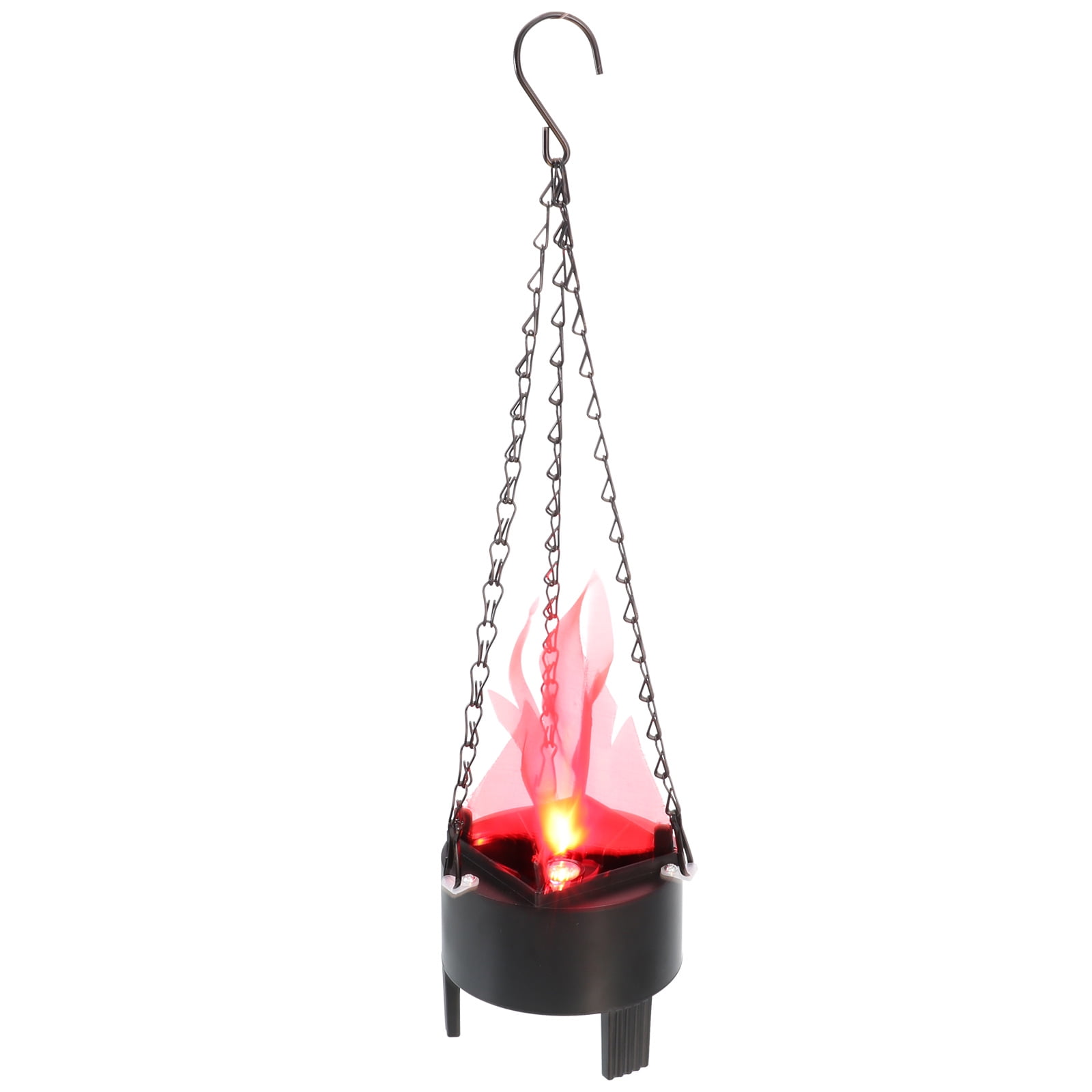 Lifelike: There are red spotlights on both sides of the fake fire light ...