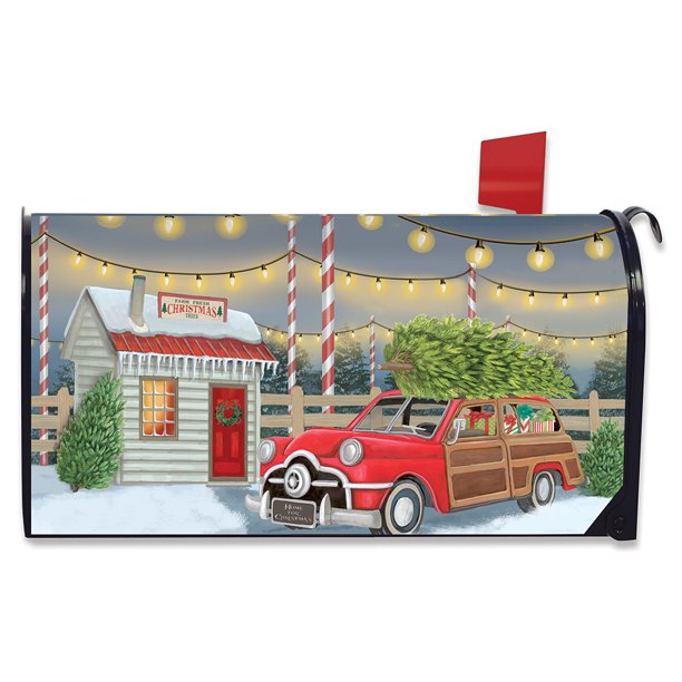 Home For Christmas Magnetic Mailbox Cover Station Wagon Standard ...