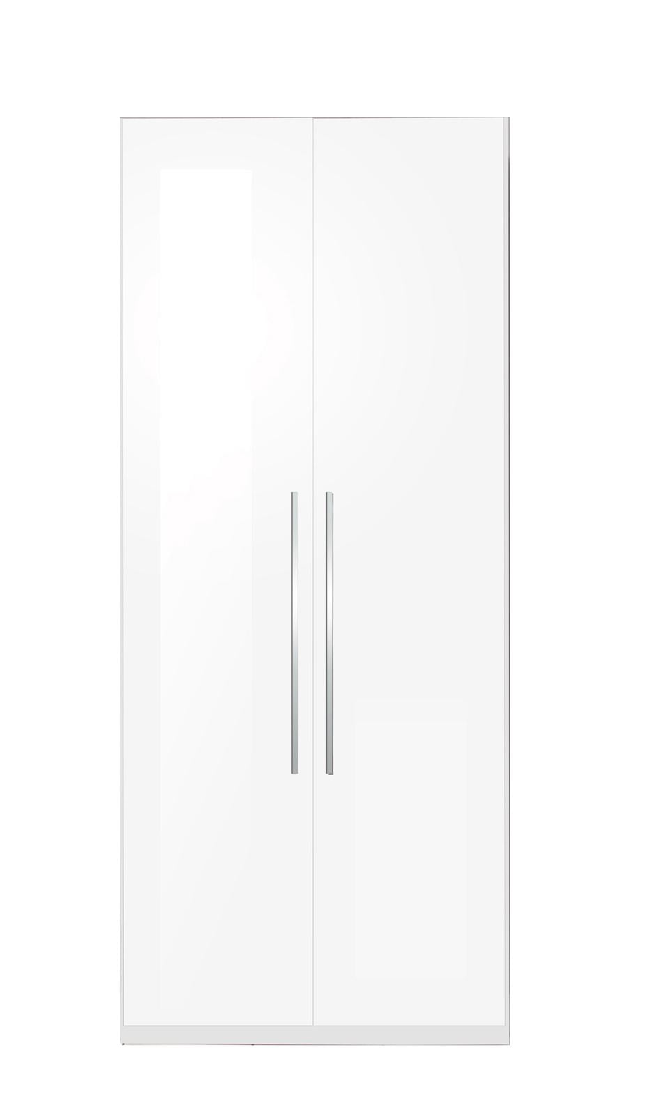 White High Gloss Lacquer 2 Door Wardrobe MOMO ESF Modern MADE IN ITALY - Walmart.com