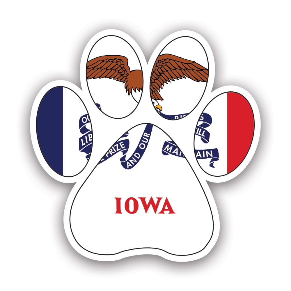 Iowa State Paw Print Shaped Sticker Decal - Self Adhesive Vinyl ...