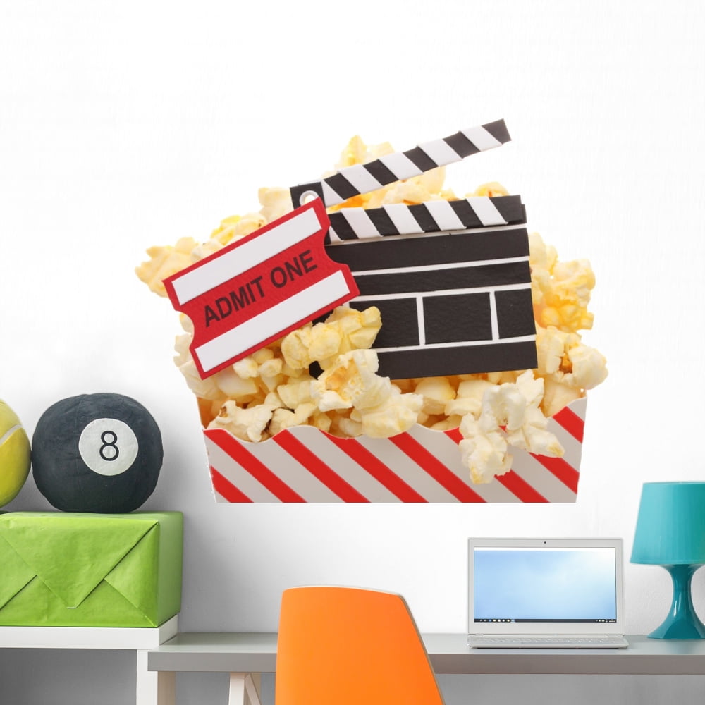 Popcorn Admission Ticket and Wall Mural by Wallmonkeys Peel and Stick ...