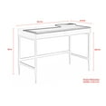 Aubrielle Rectangular MDF Desk with 2 Drawers, Desk Pad and Storage ...
