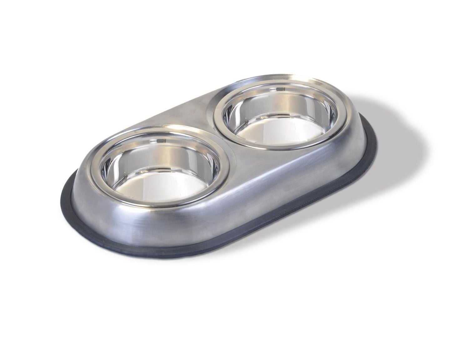 Van Ness Stainless Steel Non-Skid Double Dish .47L, Stainless Double ...