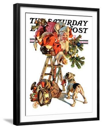 Santa Up a Ladder, Saturday Evening Post Cover, December 20, 1930 ...