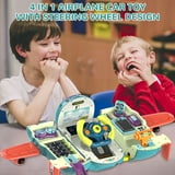 Fisca Airplane Car Toys, 3 in 1 Electric Track Steering Wheel Toys ...