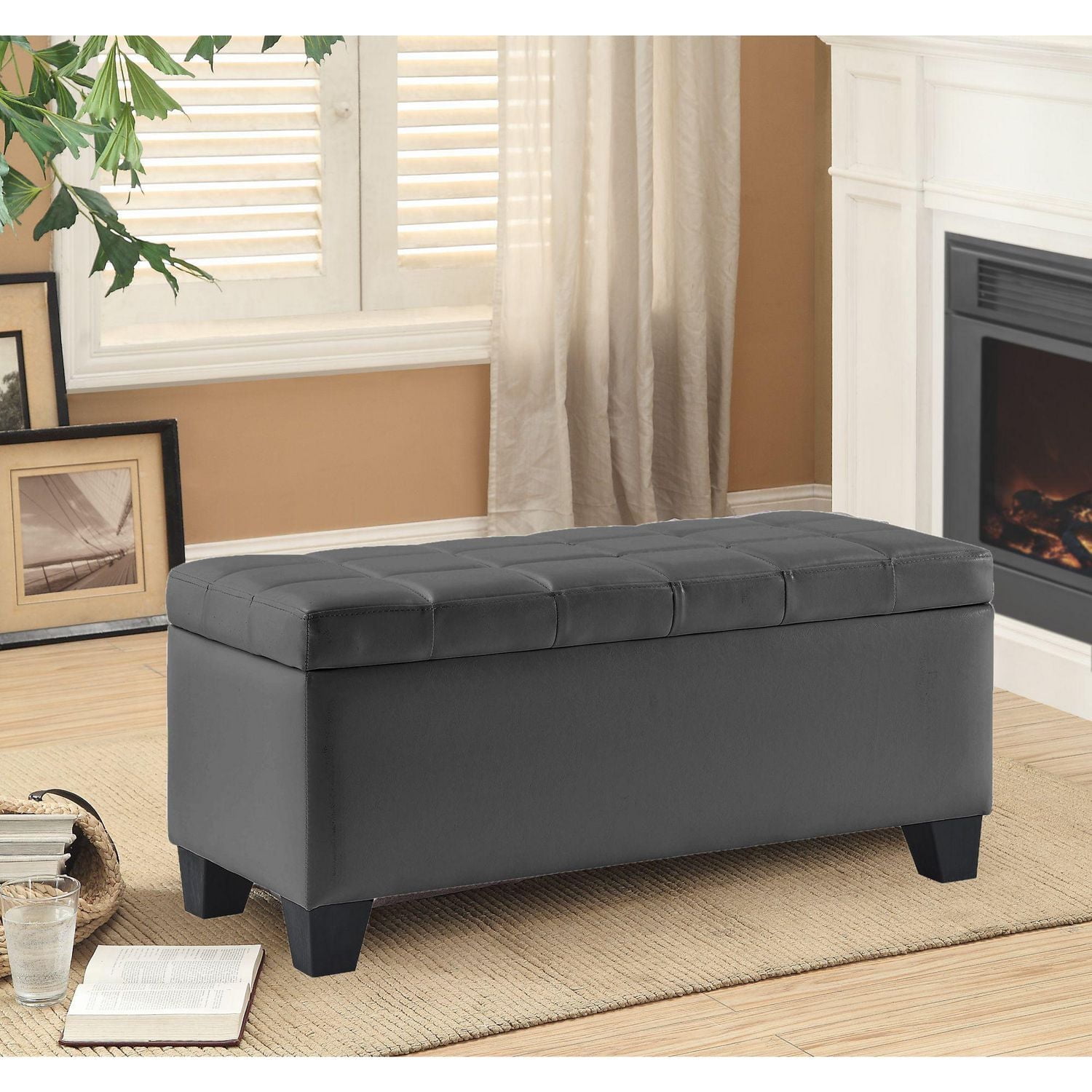 Click here for Ih Casadécor Pleather Impression Bench With Storag... prices