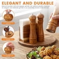 4-piece country farm decor set, mahogany wooden napkin holder salt and ...