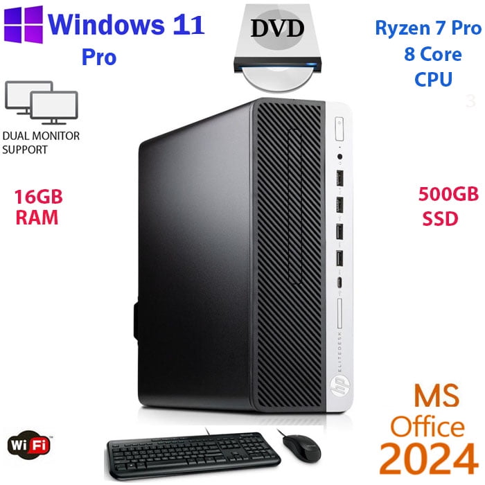 Restored Windows 11 HP 705 G4 Ryzen 7 Pro 500GB SSD 16GB RAM WiFi ...
