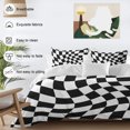 Black White Grid Full Duvet Cover Set, Deformed Color Block 4 Piece ...