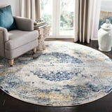 SAFAVIEH Madison Emil Overdyed Medallion Area Rug, Light Grey/Blue, 4 ...