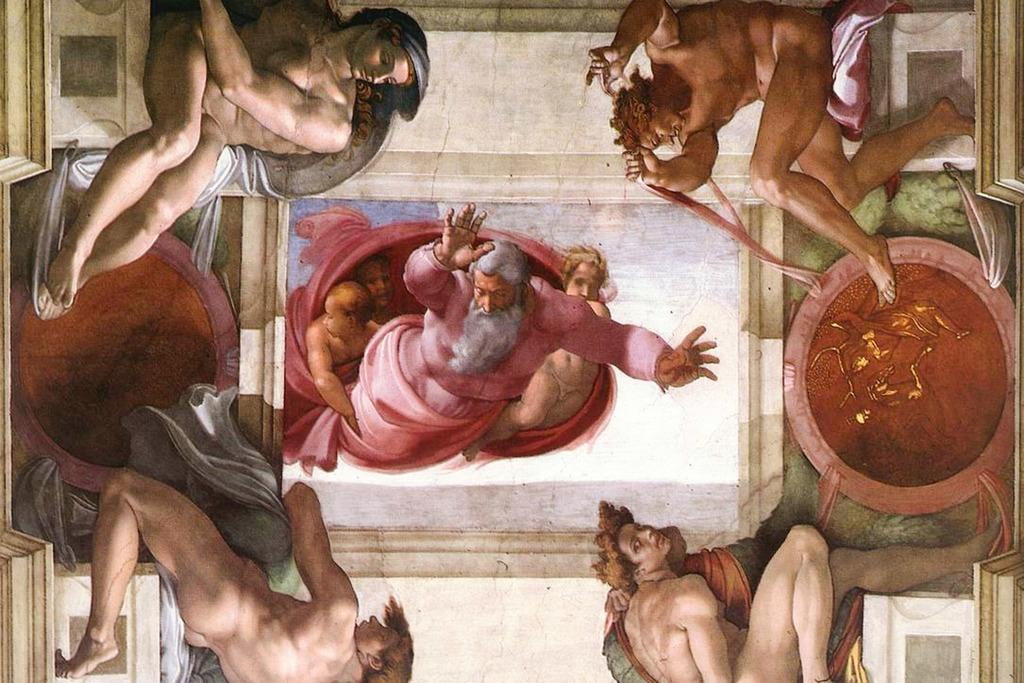 Michelangelo Separation of Light from Darkness Realism Romantic Artwork ...