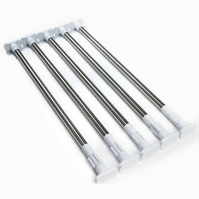 Rod Curtain Shower Tension Spring Pole Extendable Stainless Steel Rods ...