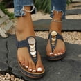 Bibifish Womens Wedge Sandals Minimalist Light Stable Metal Accent Slip ...