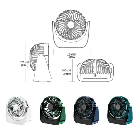 Table Electric Fan 3 Gear Adjustable Touch Control Detachable Washable ...