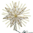 Kurt Adler 10-Light LED Capiz Natural Star Tree Topper, 7-Point, 14 ...