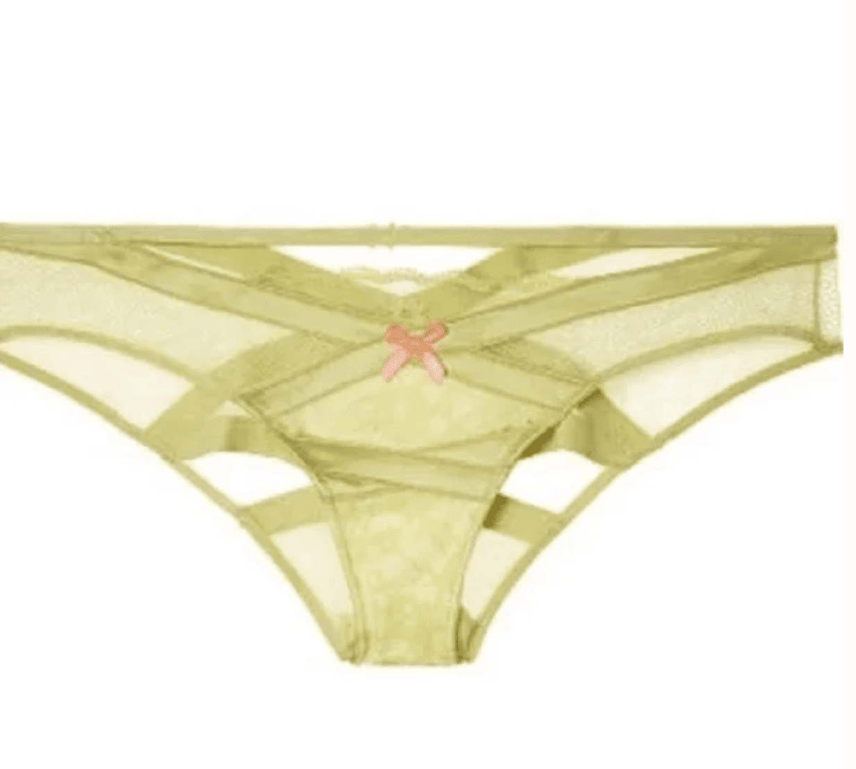 Rare Victoria's Secret crisscross cheekini panty Yellow Green Fishnet ...
