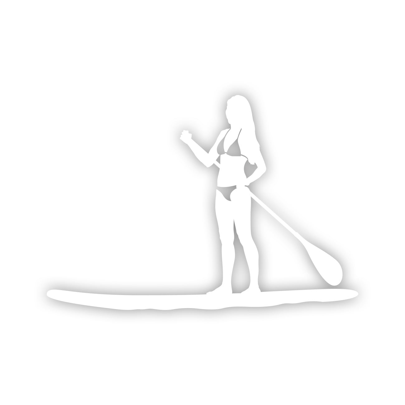 Girl Paddleboarding Sticker Decal Die Cut - Self Adhesive Vinyl ...