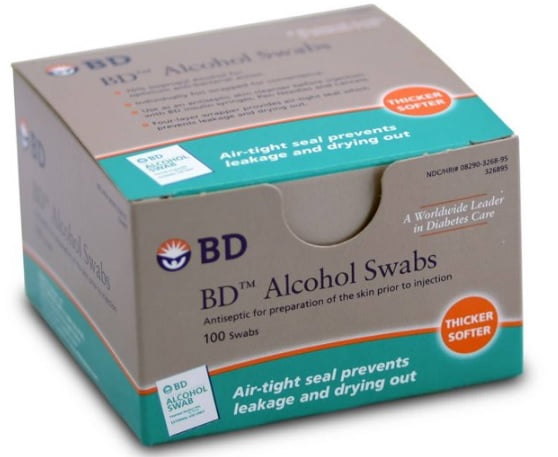 BD Alcohol Prep Pad Isopropyl Alcohol, 70% Individual Packet ...