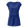 Boho Tops Ndbuld Women's Solid Color Linen Pocket Sleeveless Round Neck ...