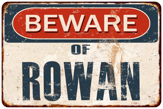 Beware of ROWAN Metal Sign Rusty Wall Decor 8x12 108120041266 - Walmart.com