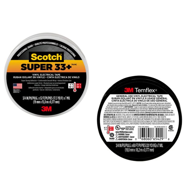 DIY Tape Bundle, Scotch Super 33+ Vinyl Electrical Tape Roll And 3M ...