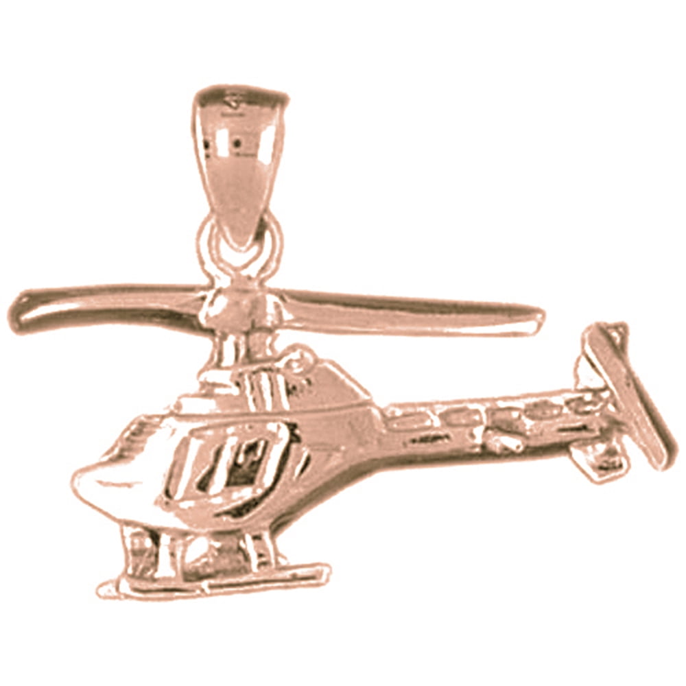 Jewels Obsession - 14K Rose Gold Helicopter Pendant - 21 mm - Walmart ...