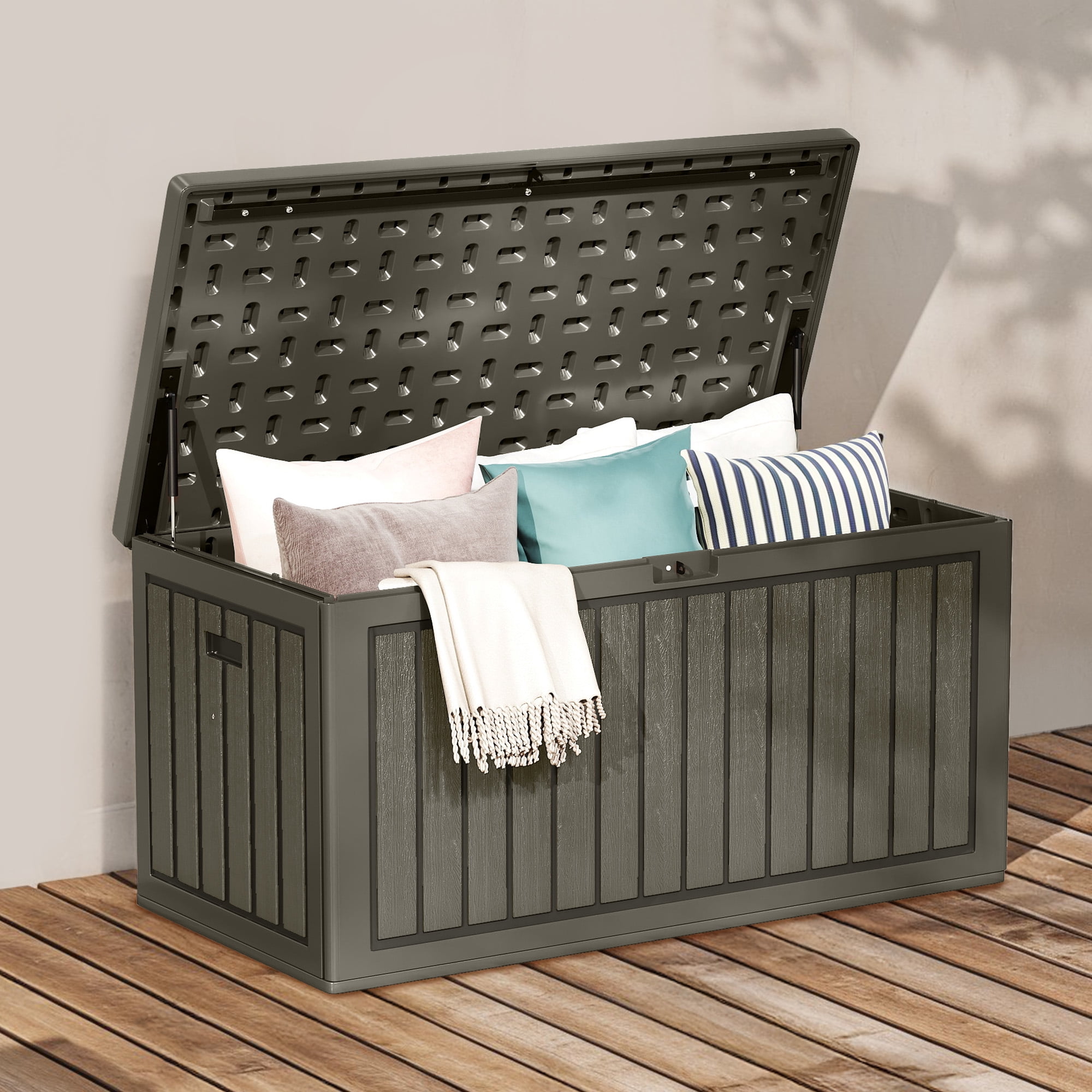 Click here for Dextrus 90 Gallon Outdoor Resin Deck Box With Lock... prices